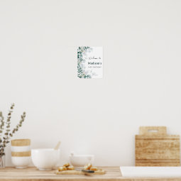 Elegant Eucalyptus Fisrt Birthday Welcome Poster | Zazzle