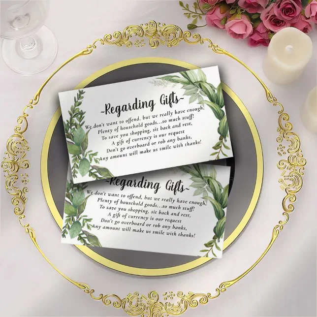 Elegant Eucalyptus Fund Collecting Insert Cards | Zazzle