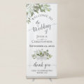Elegant Eucalyptus Greenery Boho Wedding Welcome Retractable Banner ...