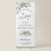 Elegant Eucalyptus Greenery Boho Wedding Welcome Retractable Banner ...