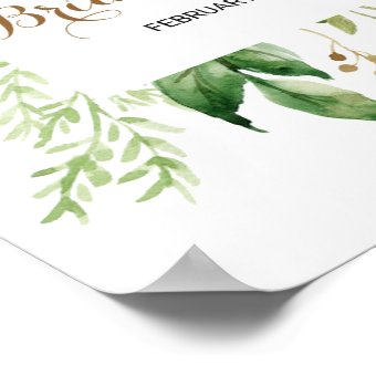 Elegant Eucalyptus Greenery Bridal Shower Welcome Poster | Zazzle