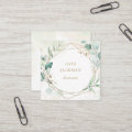 Elegant Eucalyptus Greenery Gold Geometric Rustic Square Business Card ...