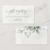 Elegant Eucalyptus Greenery Gold Gift Registry Enclosure Card | Zazzle