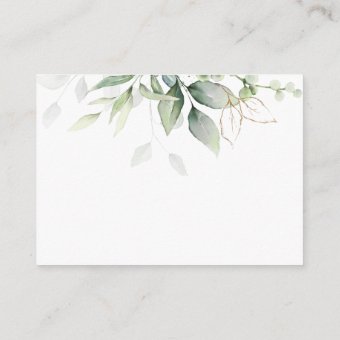 Elegant Eucalyptus Greenery Gold Honeymoon Fund Enclosure Card | Zazzle