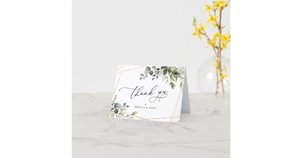 Elegant Eucalyptus Greenery Gold Wedding Card | Zazzle