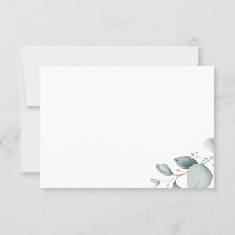 Elegant eucalyptus greenery gold wedding RSVP card | Zazzle