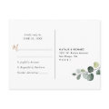 Elegant Eucalyptus Greenery Gold Wedding Rsvp Postcard | Zazzle