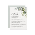 Elegant Eucalyptus Greenery Information Details Enclosure Card | Zazzle