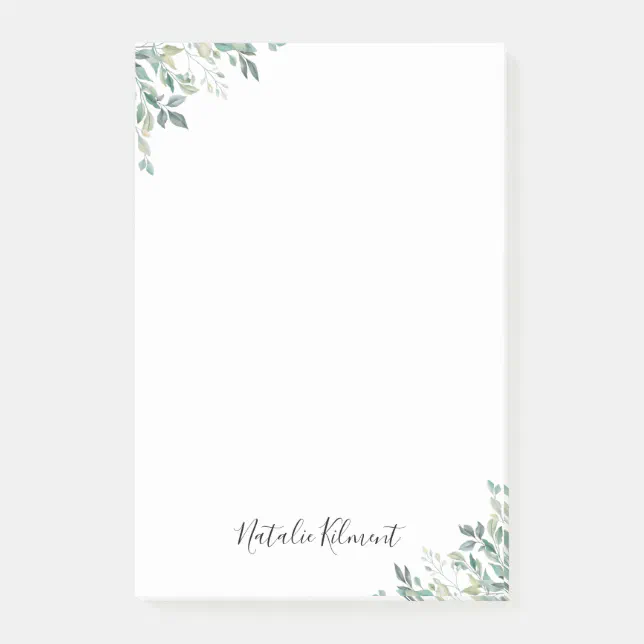 Elegant Eucalyptus Greenery Rustic Green Leaves Post-it Notes | Zazzle