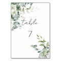 Elegant Eucalyptus Greenery Table Number | Zazzle