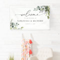 Elegant Eucalyptus Greenery Wedding Welcome Banner | Zazzle