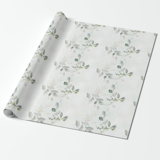 Elegant Eucalyptus Greenery Wrapping Paper | Zazzle.com
