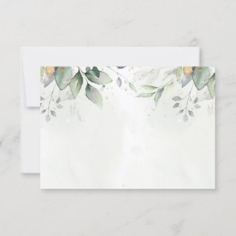 Elegant Eucalyptus Leaves Greenery Gold Wedding RSVP Card | Zazzle