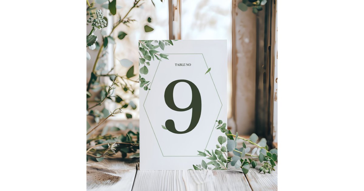 Elegant Eucalyptus Leaves Table Numbers | Zazzle