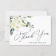 Elegant Eucalyptus White Roses Floral Thank You Card | Zazzle