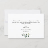 Elegant Eucalyptus White Roses Floral Thank You Card | Zazzle