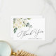 Elegant Eucalyptus White Roses Floral Thank You Card | Zazzle