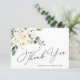 Elegant Eucalyptus White Roses Floral Thank You Card | Zazzle