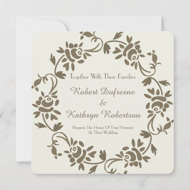 Elegant European Floral Wedding Invitation | Zazzle