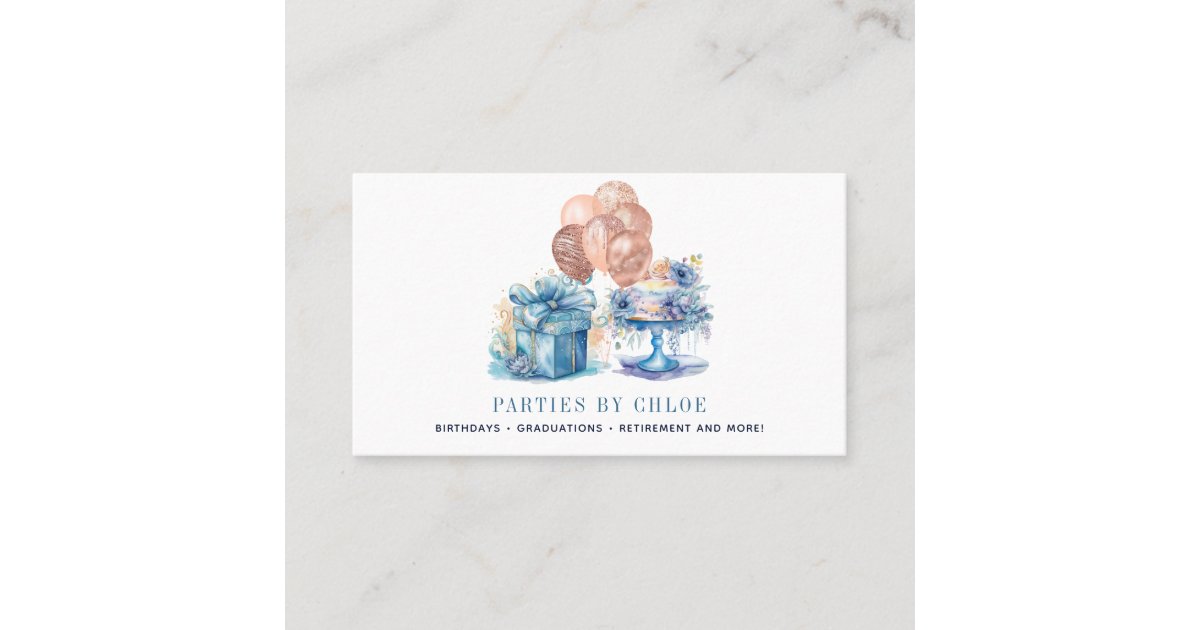 Elegant Event Party Planner Cake Gift Business Card | Zazzle