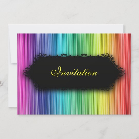 Elegant Events Black Rainbow Curtain Invitation | Zazzle.com