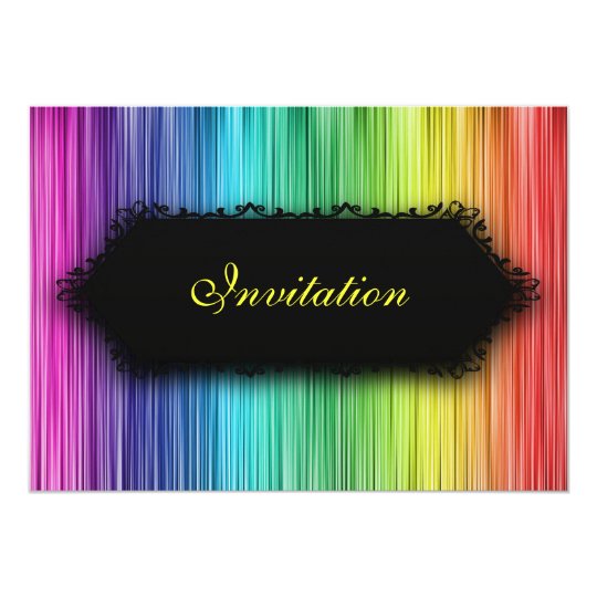 Elegant Events Black Rainbow Curtain Invitation | Zazzle.com