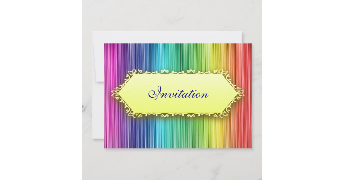 Elegant Events Rainbow Curtain Invitation | Zazzle