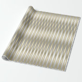Elegant Exquisite Silver on Silver Stripes Wrapping Paper | Zazzle