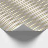 Elegant Exquisite Silver on Silver Stripes Wrapping Paper | Zazzle