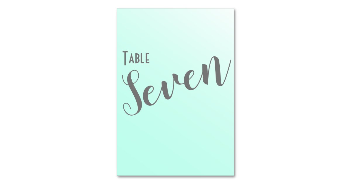 Elegant Fade Mint Green Table Number Zazzle elegant-fade-mint-green-table-number-zazzle