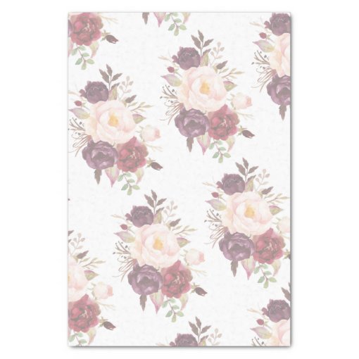 Elegant Faded Floral Wedding Invitation Tissue Paper | Zazzle