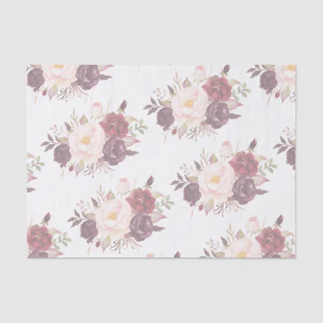 Elegant Faded Floral Wedding Invitation Tissue Paper | Zazzle