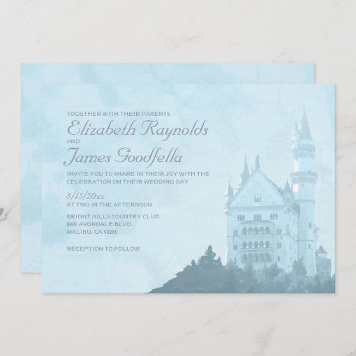 Elegant Fairytale Castle Wedding Invitations | Zazzle