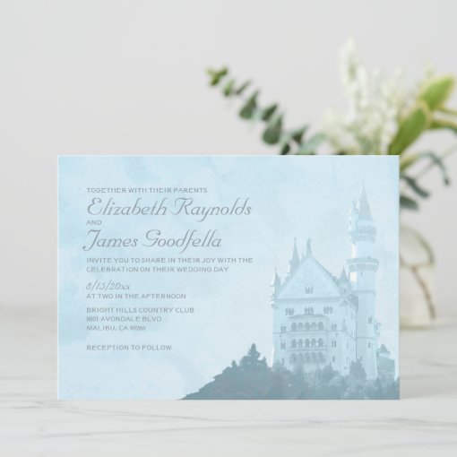 Elegant Fairytale Castle Wedding Invitations | Zazzle
