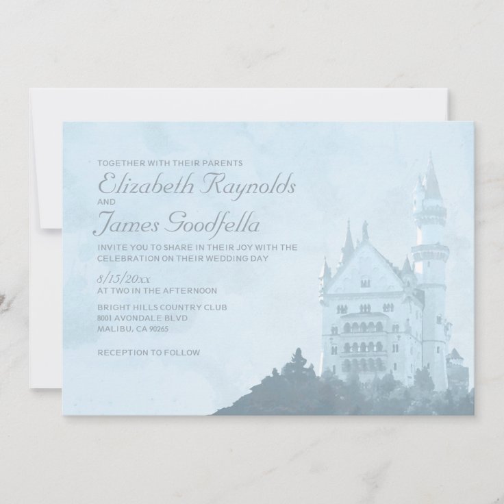 Elegant Fairytale Castle Wedding Invitations | Zazzle