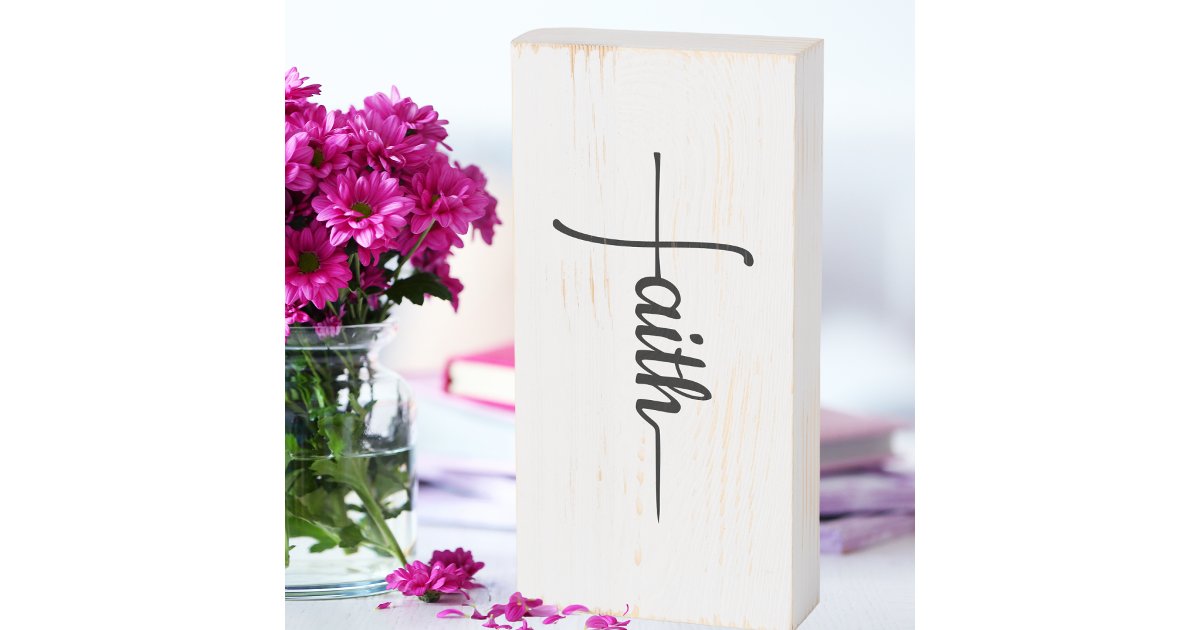 Elegant Faith Cross Wooden Box Sign | Zazzle