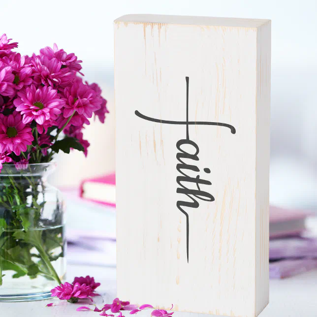 Elegant Faith Cross Wooden Box Sign | Zazzle
