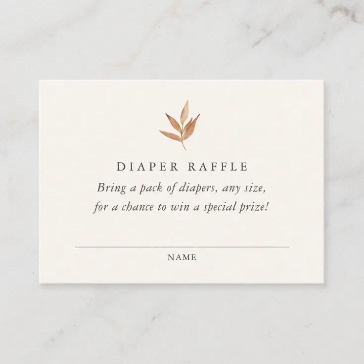 Elegant Fall Baby Shower Diaper Raffle Ticket Enclosure Card | Zazzle