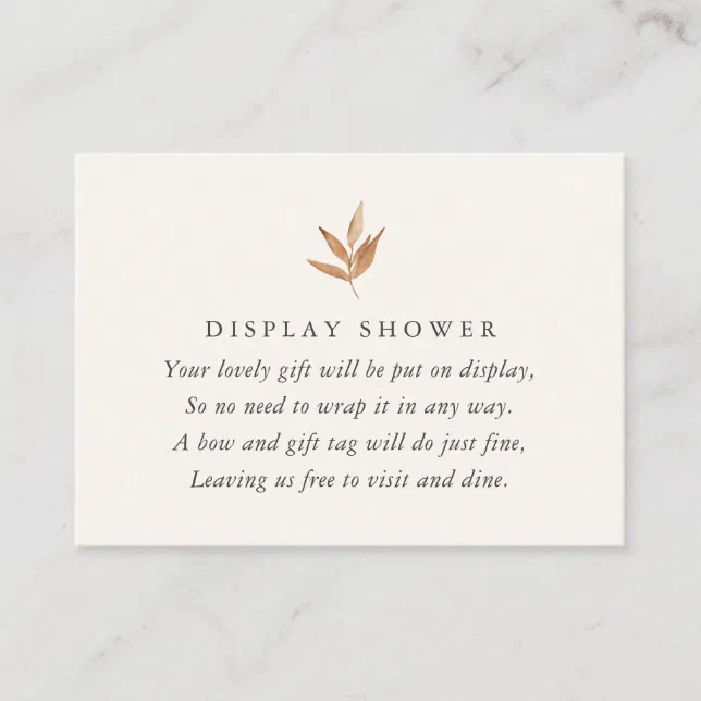 Elegant Fall Baby Shower Display Shower Enclosure Card | Zazzle