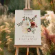 Elegant Fall Floral Red Wedding Welcome Sign | Zazzle