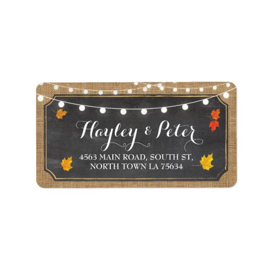Elegant Fall Leaves Address Labels Stickers Lights | Zazzle.com