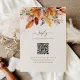 Elegant Fall Leaves Autumn QR Code Wedding RSVP Card | Zazzle