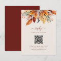 Elegant Fall Leaves Autumn QR Code Wedding RSVP Card | Zazzle