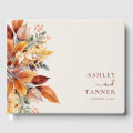 Elegant Fall Leaves Autumn Wedding Guest Book | Zazzle