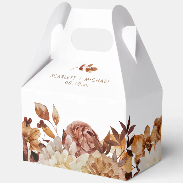 Elegant Fall Wedding Favor Box | Zazzle