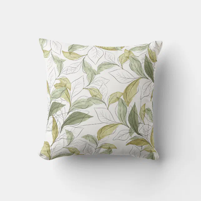 Elegant Falling Leaves Nature-Inspired Design Throw Pillow | Zazzle
