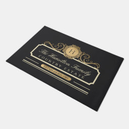 Elegant Family Home Gold Doormat | Zazzle