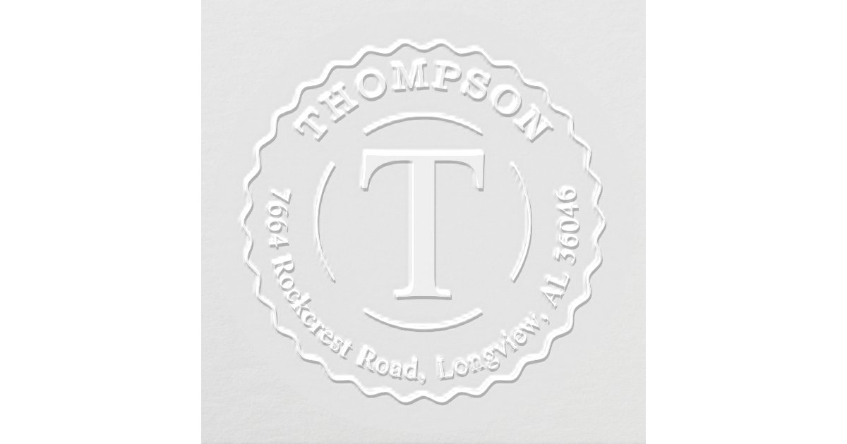 Elegant Family Monogram Circle Crest Address Embosser | Zazzle.com