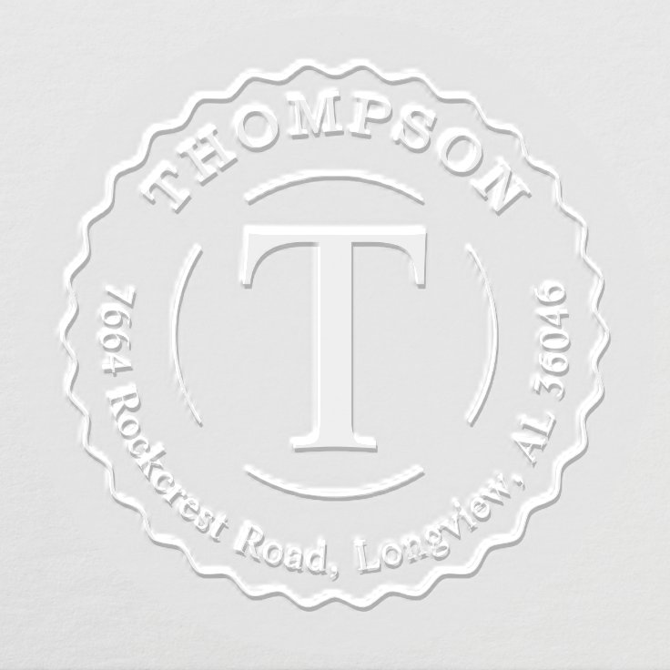 Elegant Family Monogram Circle Crest Address Embosser | Zazzle