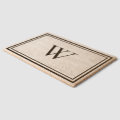 Elegant Family Monogram Fiber Doormat | Zazzle